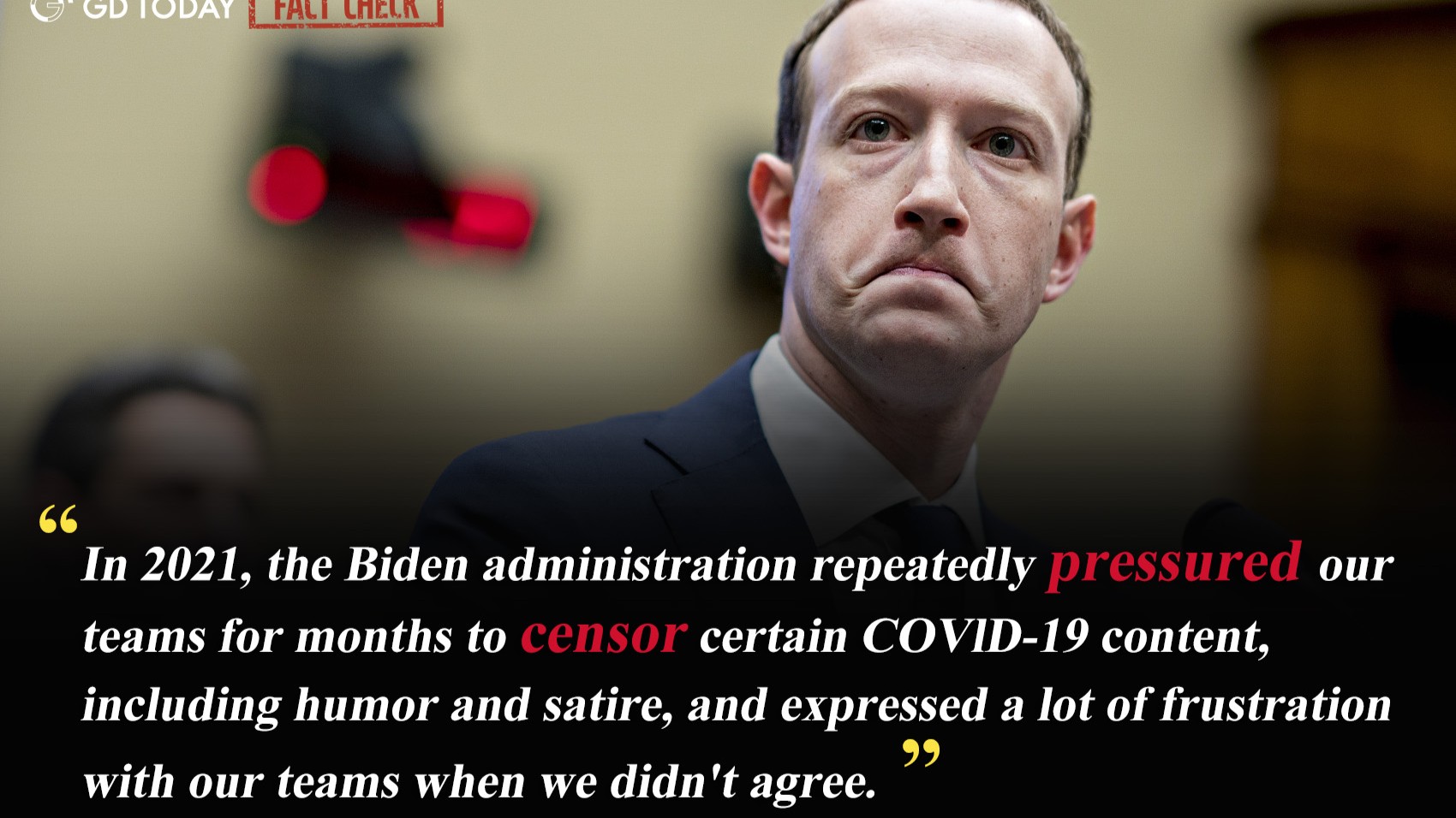 Zuckerberg says Biden administration 'pressured' Meta to censor COVID-19 content | GDToday